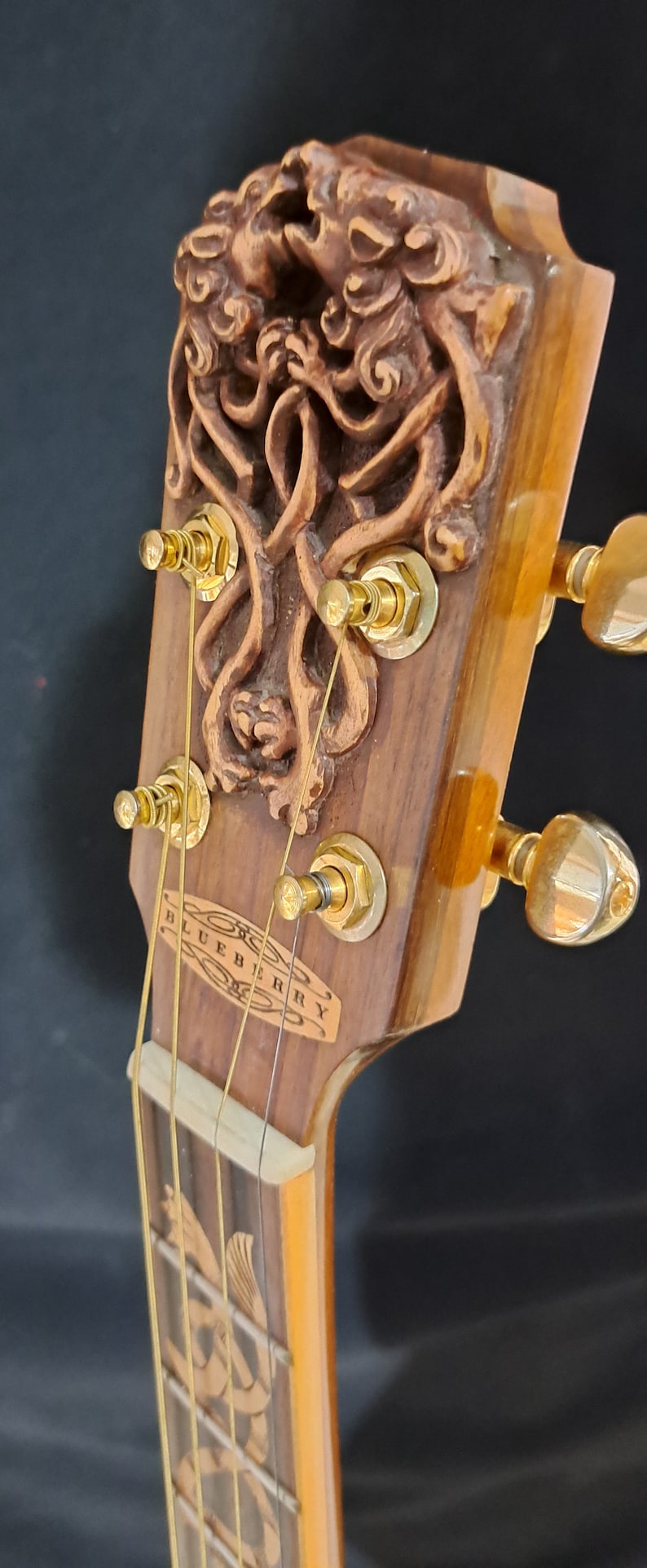 Handmade Blueberry Tenor Guitar: Carved Acoustic Instrument - Etsy
