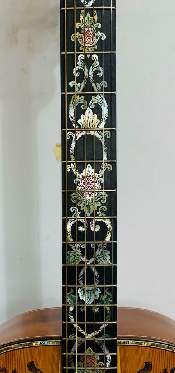Handmade Acoustic Guitar: Floral Inlay, Paua Shell, Grand Concert - Etsy