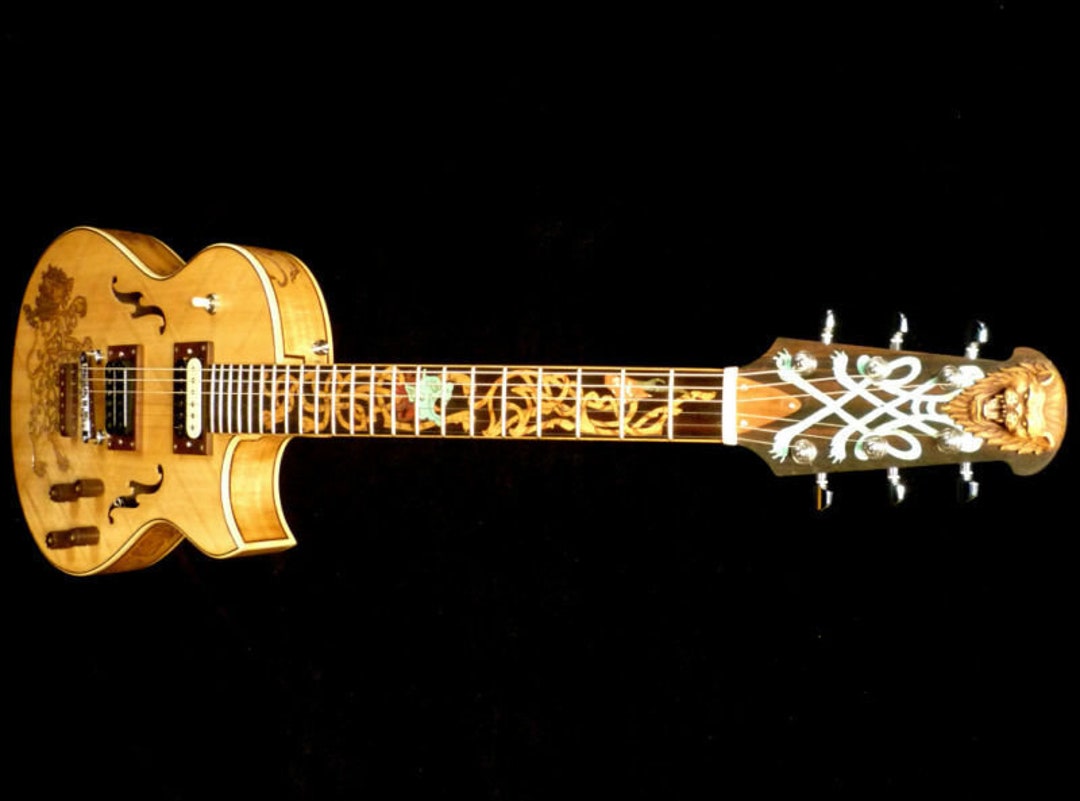 Blueberry Handmade Hollow Body Electric Guitar With Alaskan Spruce ...