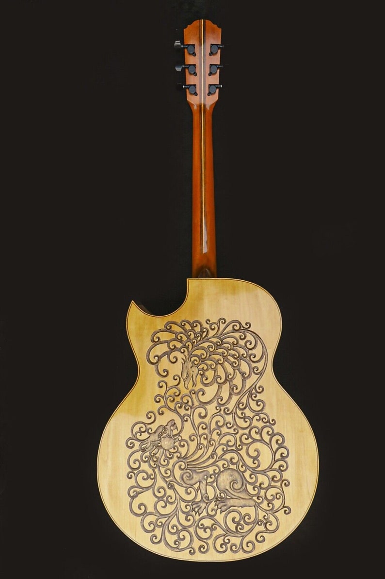 Blueberry Handmade Acoustic Guitar Grand Concert Celtic Motif - Etsy