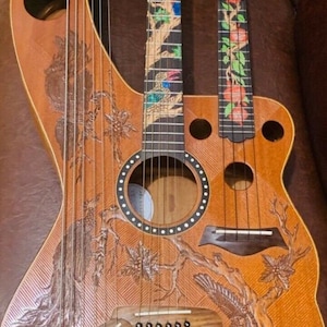Handmade Acoustic Guitharpulele: 5-in-1 Instrument With Harp, Ukulele ...
