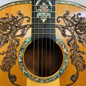 Handmade Acoustic Guitar: Floral Inlay, Paua Shell, Grand Concert - Etsy