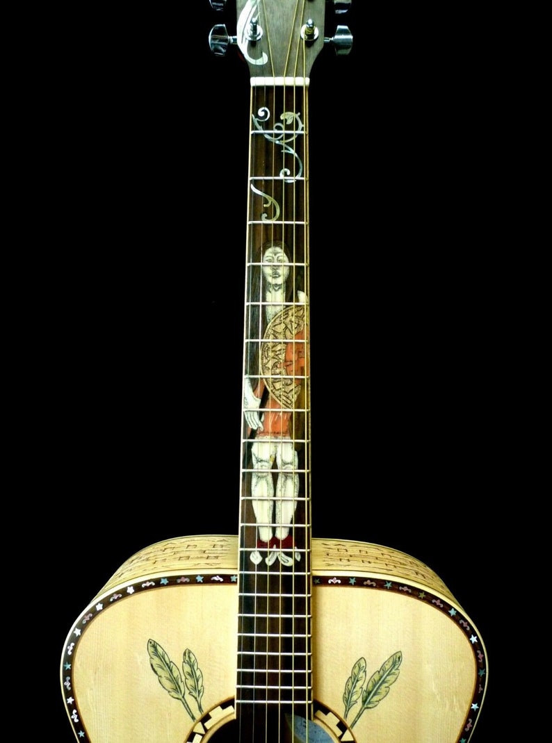 Blueberry Handmade Guitar - Native Motif - Etsy