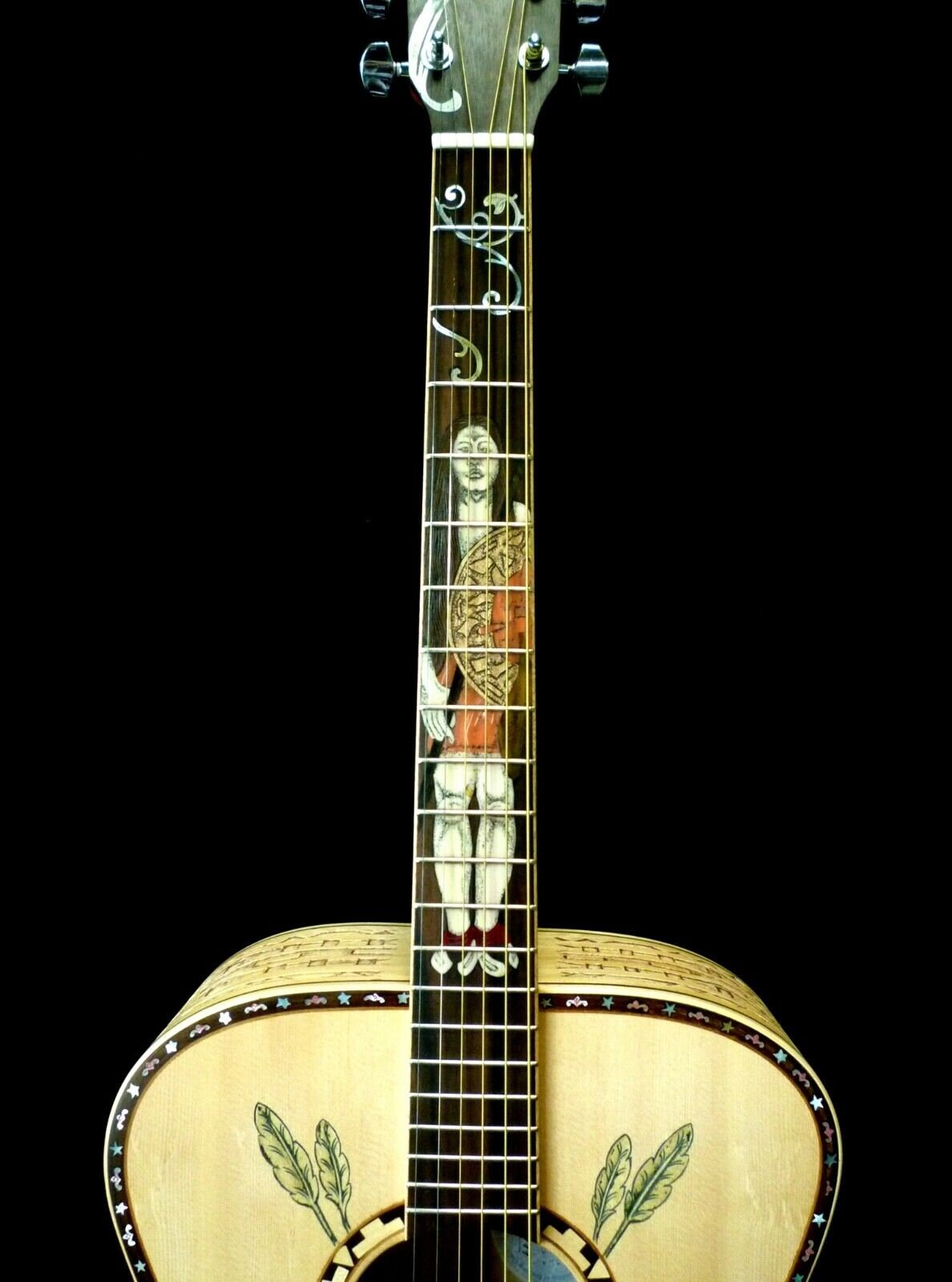 Blueberry Handmade Guitar - Native Motif - Etsy