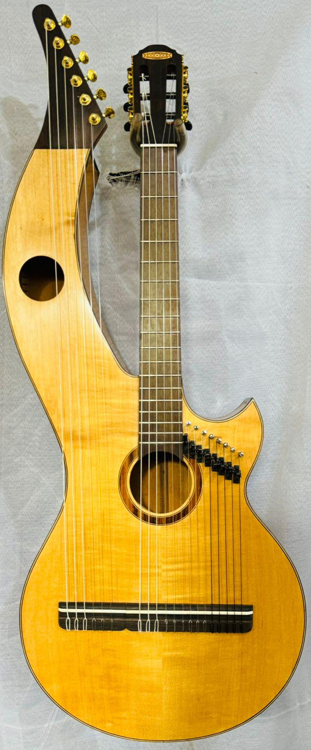 Blueberry Handmade Nylon String Harp Guitar Built to Order in 100 Days ...