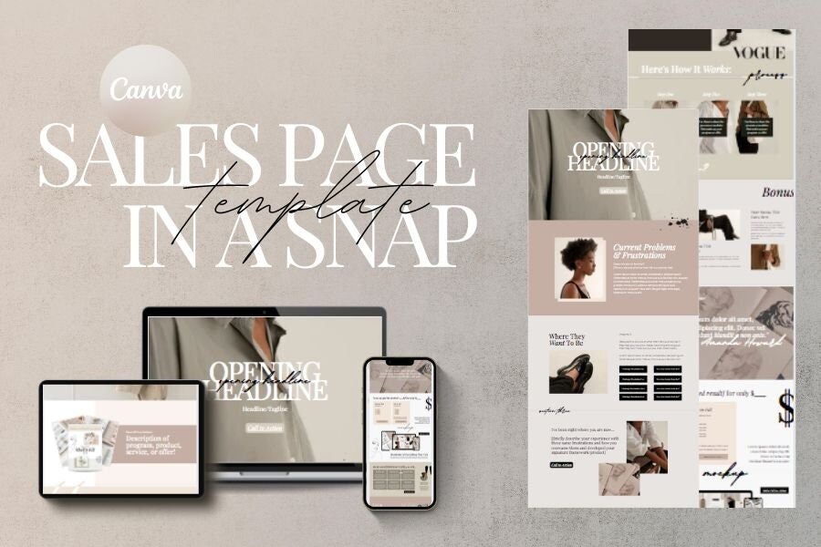 Canva Sales Page Template Infused With Professional Sales Page Copy ...