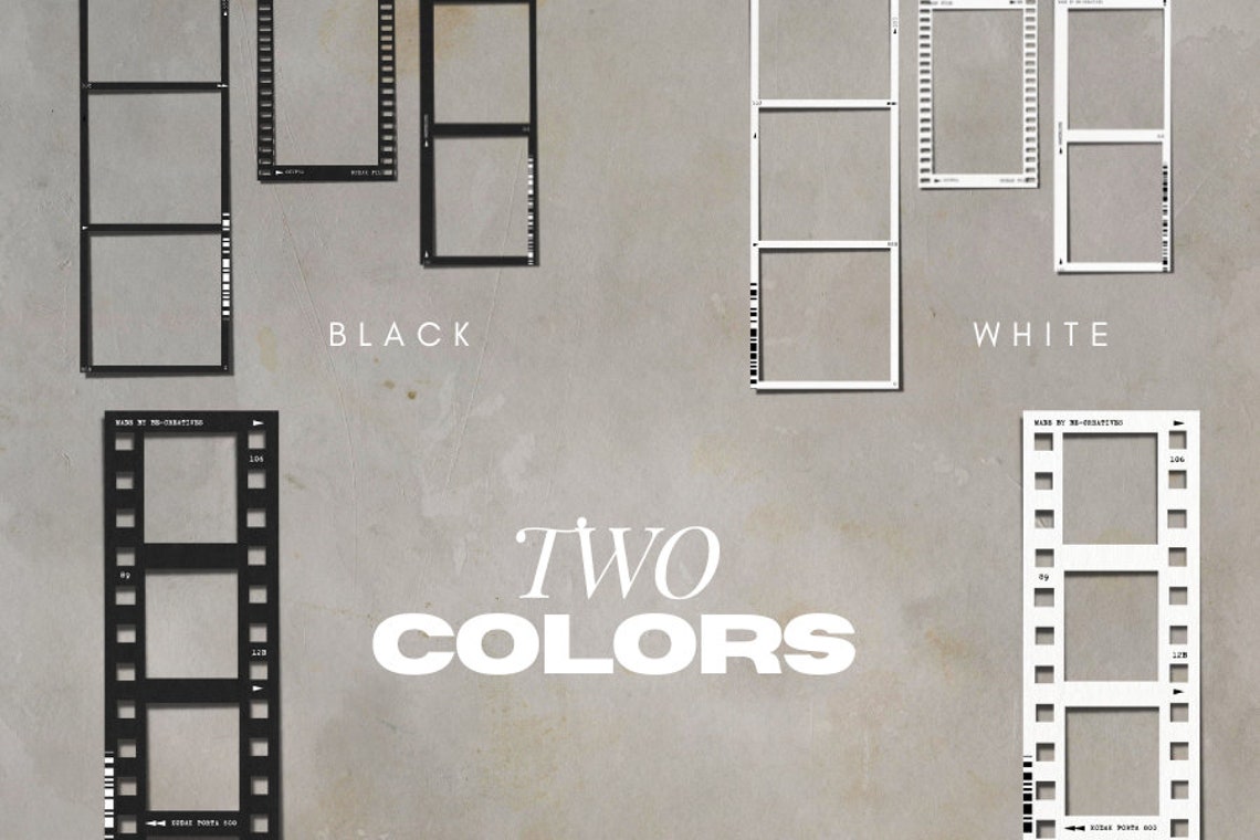Film Frame Bundle | Black & White Filmstrips | Instant Film | Negative ...