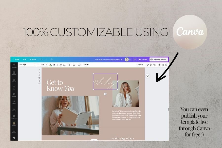 Canva Sales Page Template Infused With Professional Sales Page Copy ...
