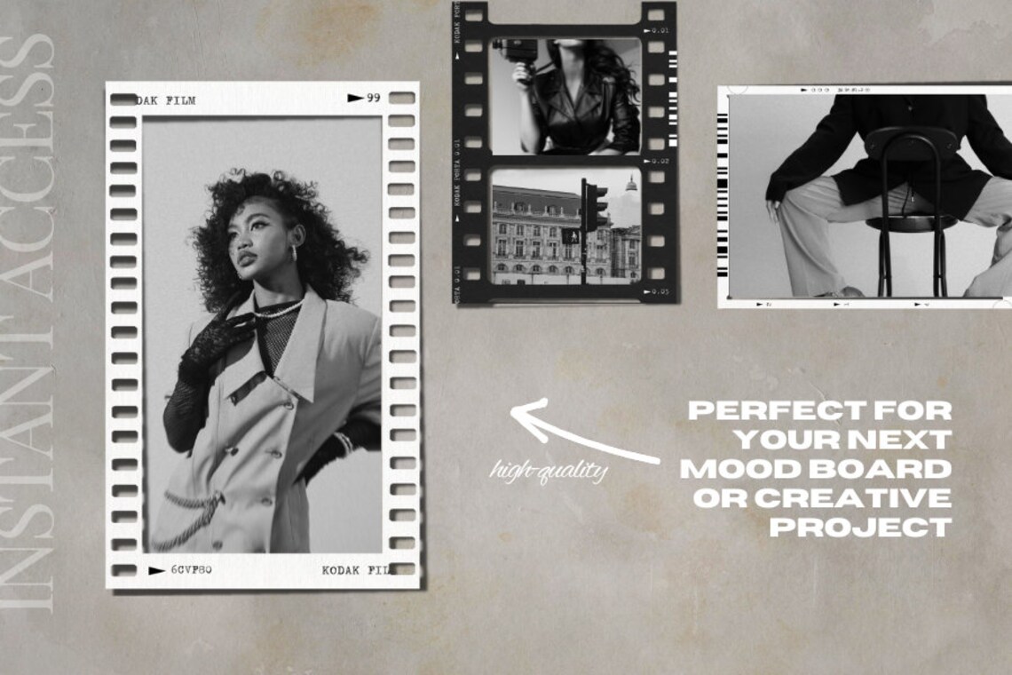 Film Frame Bundle | Black & White Filmstrips | Instant Film | Negative ...