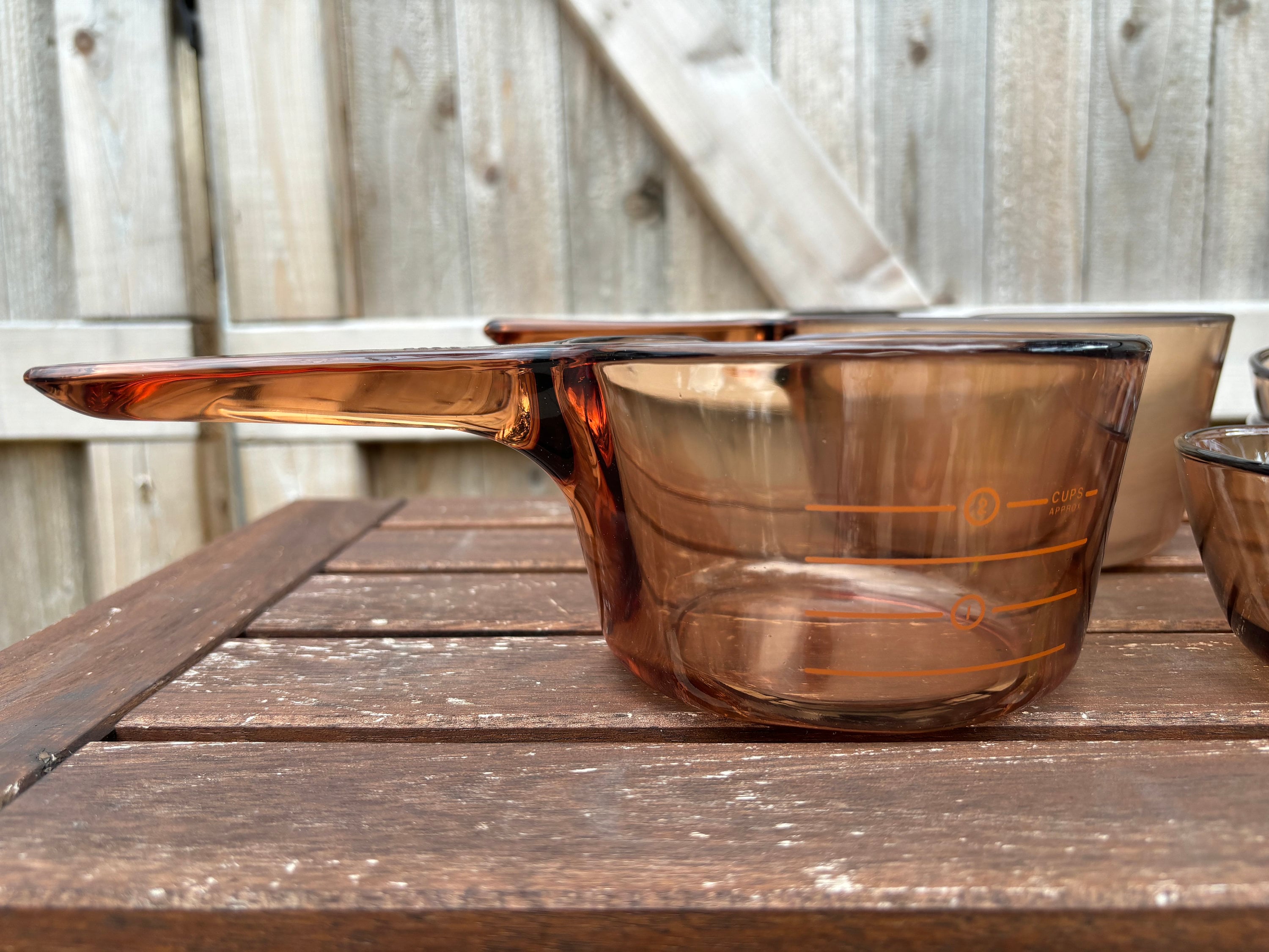 Pyrex Brown Amber Glass Glass Vintage Skillet and Sauce Pot Retro 1970s ...