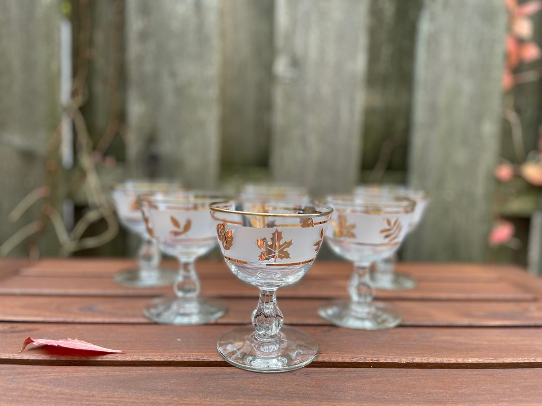 Libbey Glass Set of Six Mid Century Modern Clear Frosted Glass - Etsy