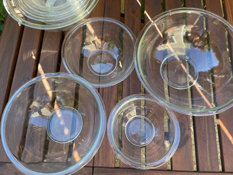 Pyrex Clear Glass Mixing Bowls Set of Four Vintage Glass Retro - Etsy