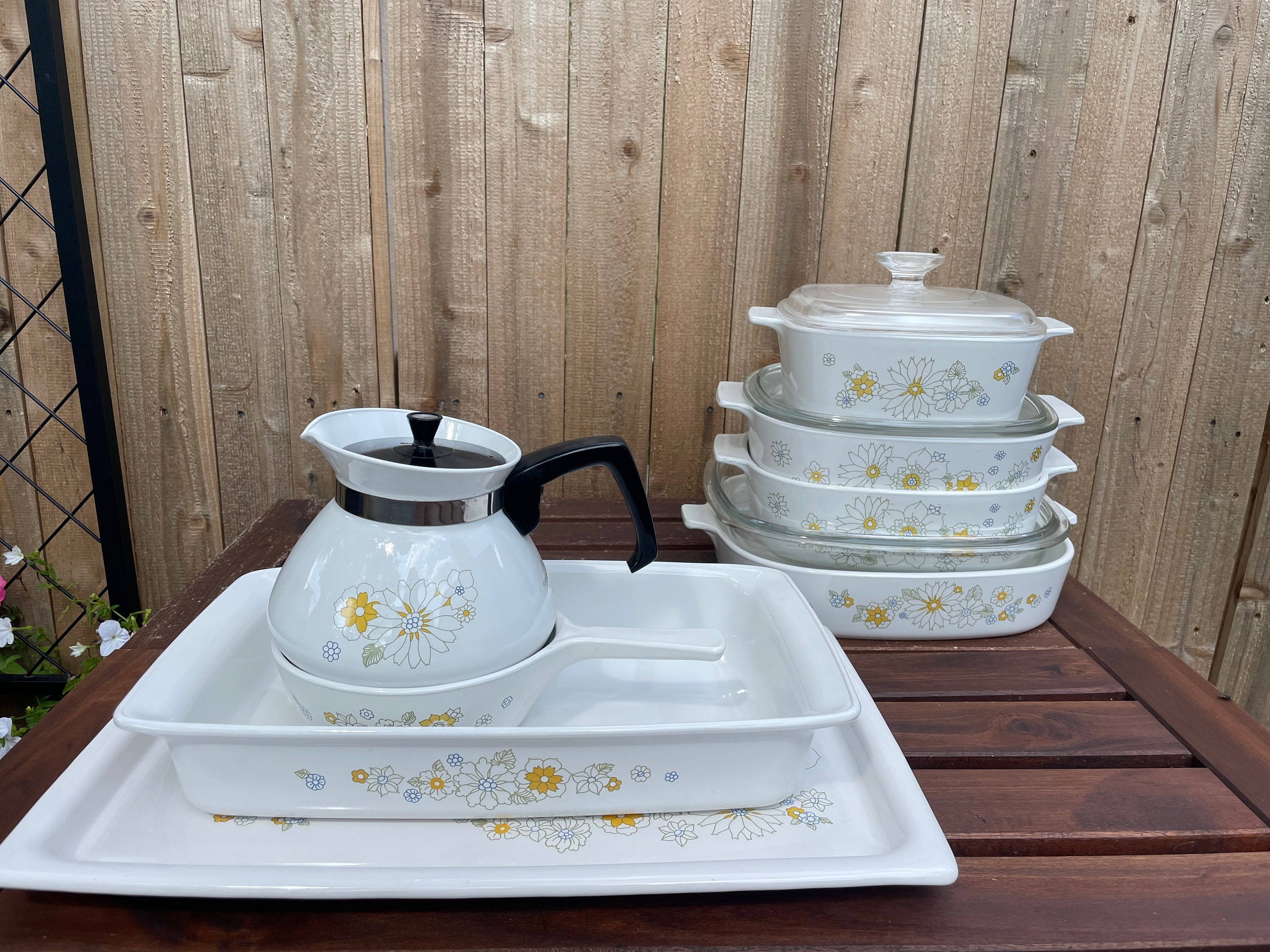 Corning Ware Floral Bouquet Vintage 1970s Mid Century Modern Casserole ...