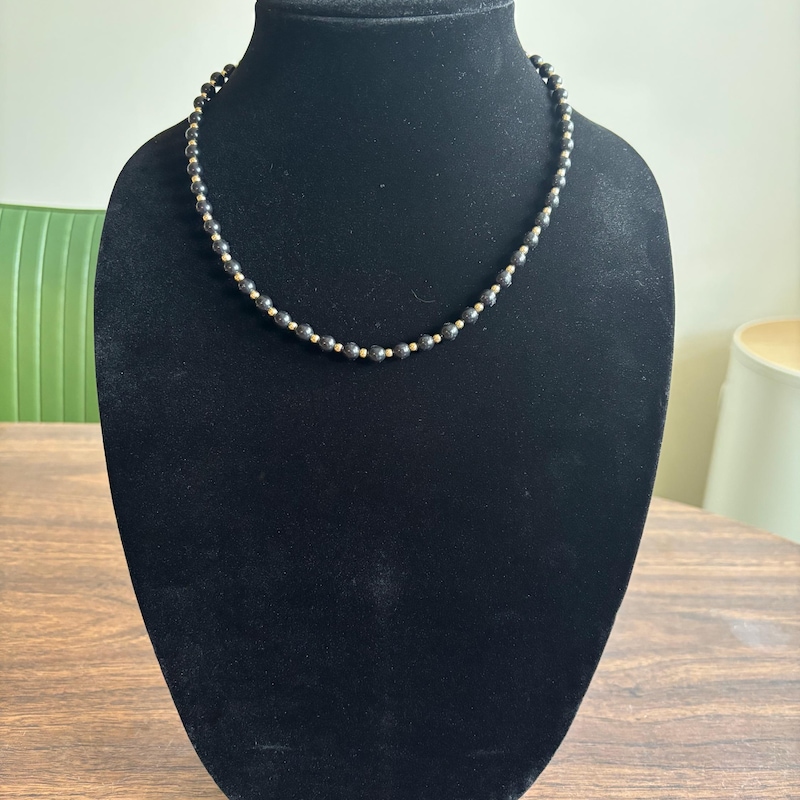 Monet Black Bead Necklace - Etsy