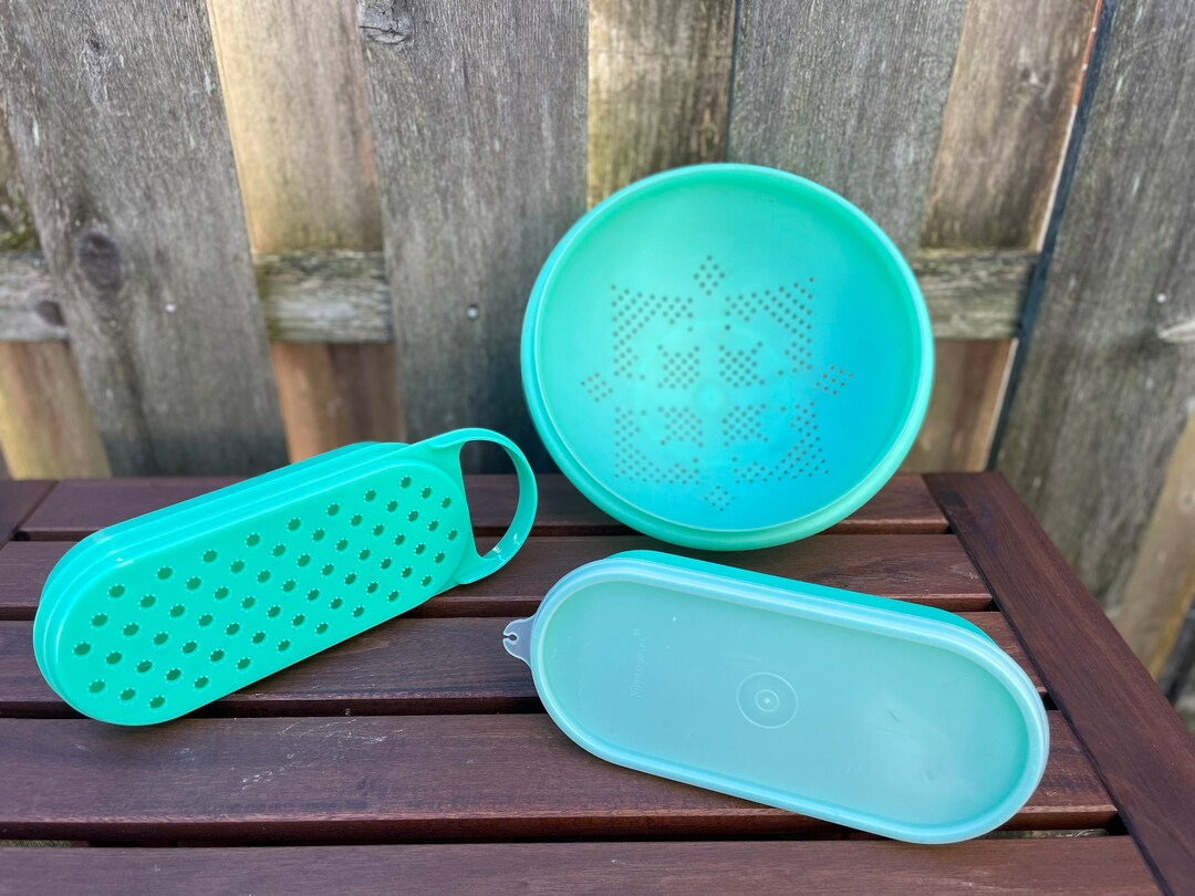 Tupperware Jadite Green Strainer 339-3 Containers 1375-5 Cheese Grater ...
