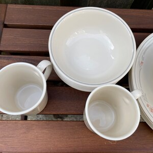 Corelle Rose Pattern Dinnerware 23 Piece Dish Set Vintage 1980s 1990s ...