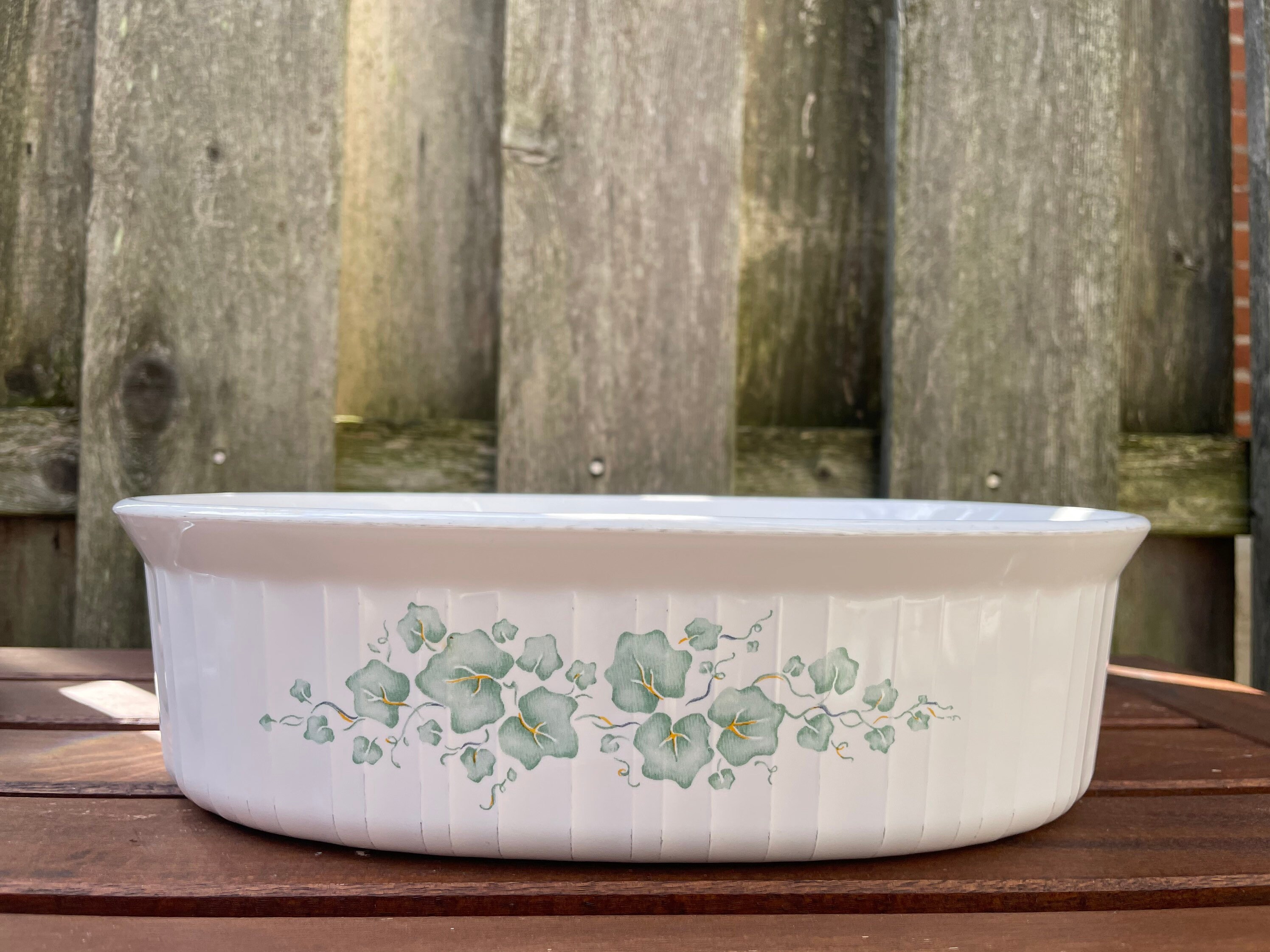 Corning Ware F-2-B Ivy Oval Casserole Dish With Pyrex Lid Vintage 1990s ...