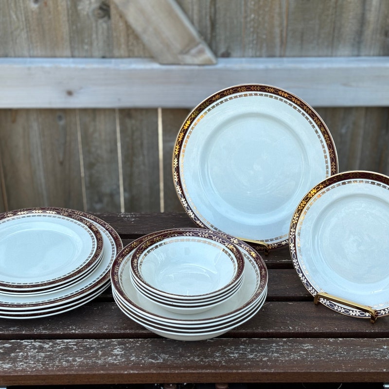 Gold Dinnerware Set - Etsy