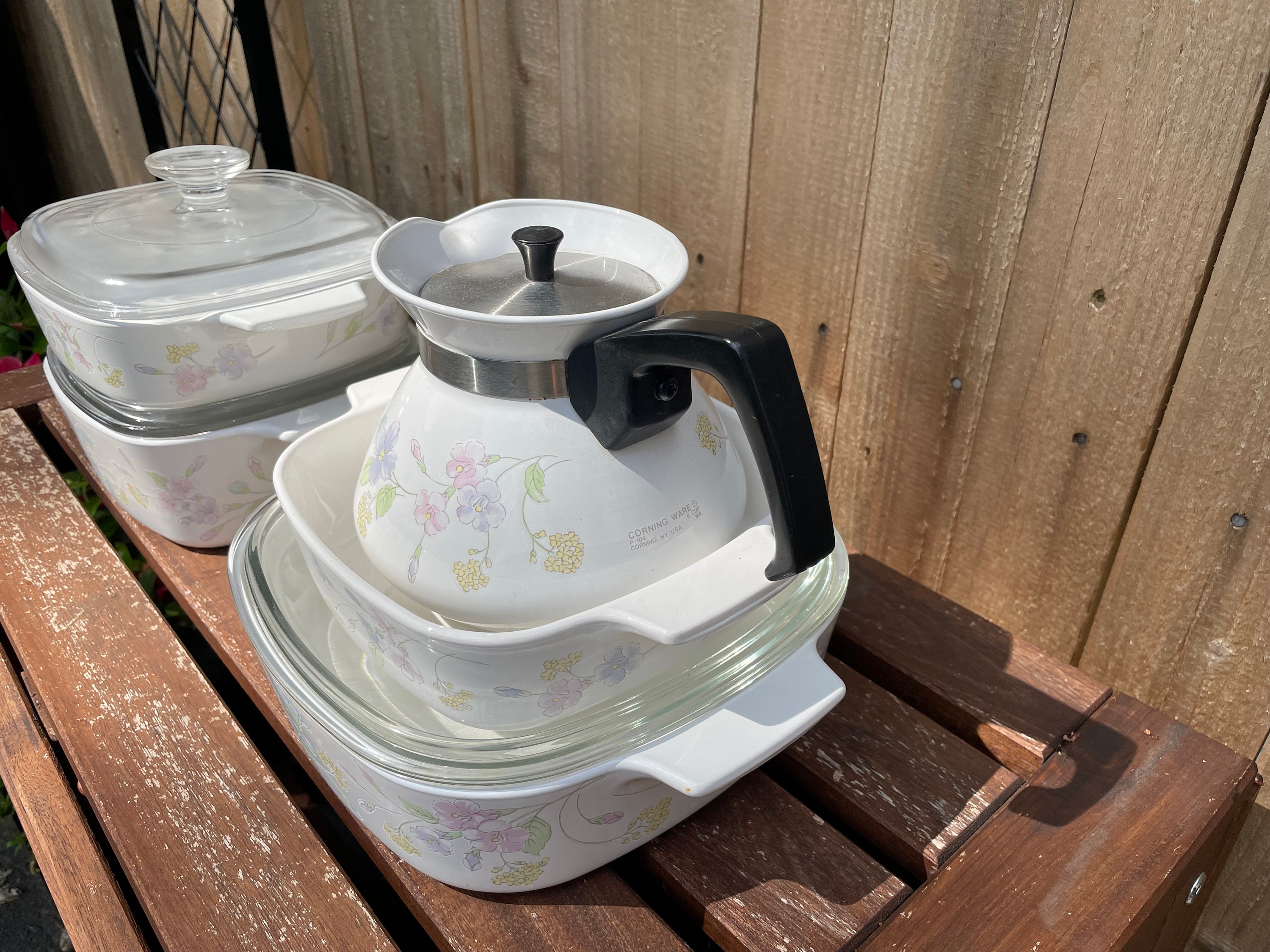 Corning Ware Pastel Flower Bouquet Vintage 1980s 1990s Floral Casserole ...