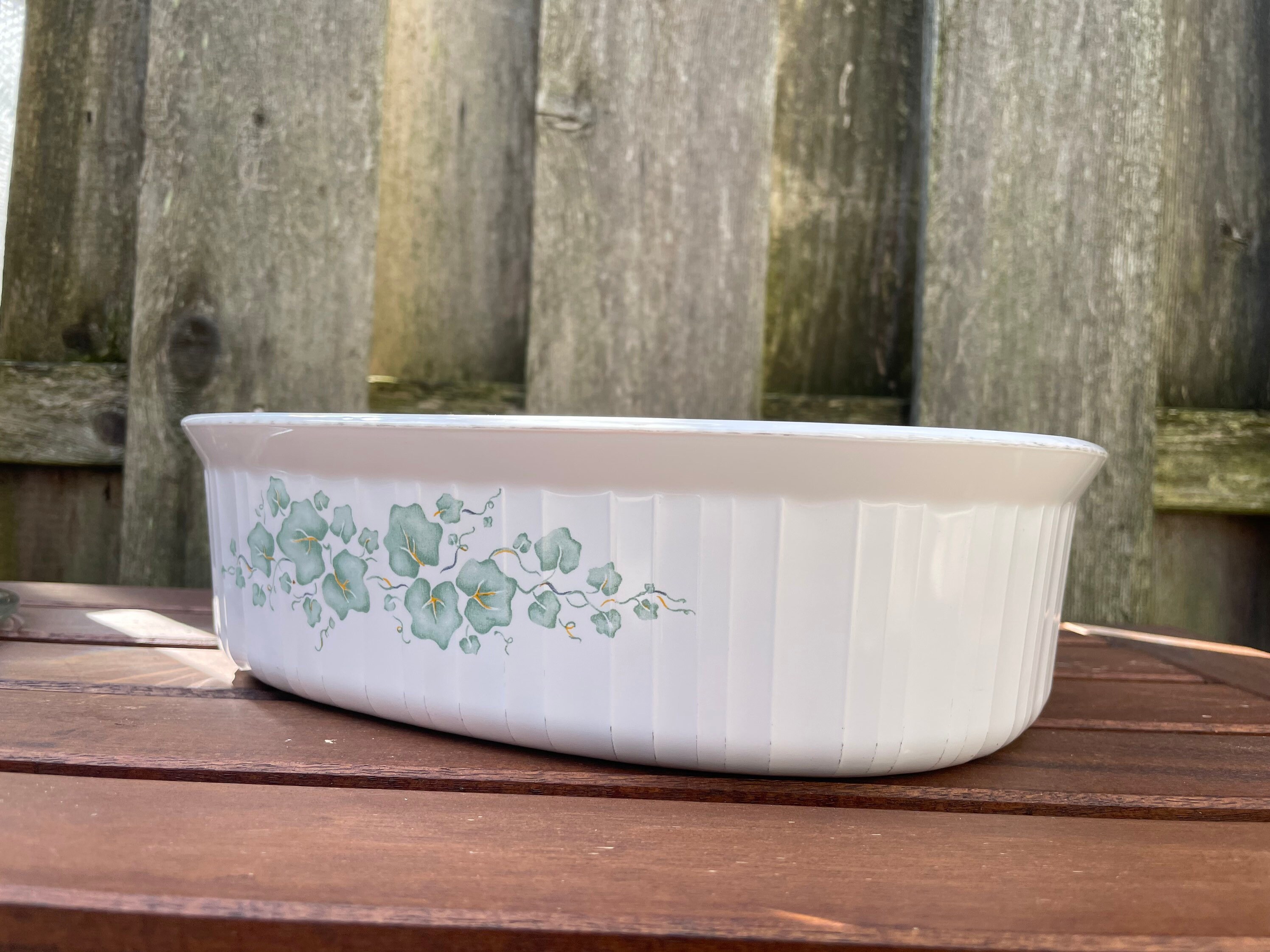 Corning Ware F-2-B Ivy Oval Casserole Dish With Pyrex Lid Vintage 1990s ...