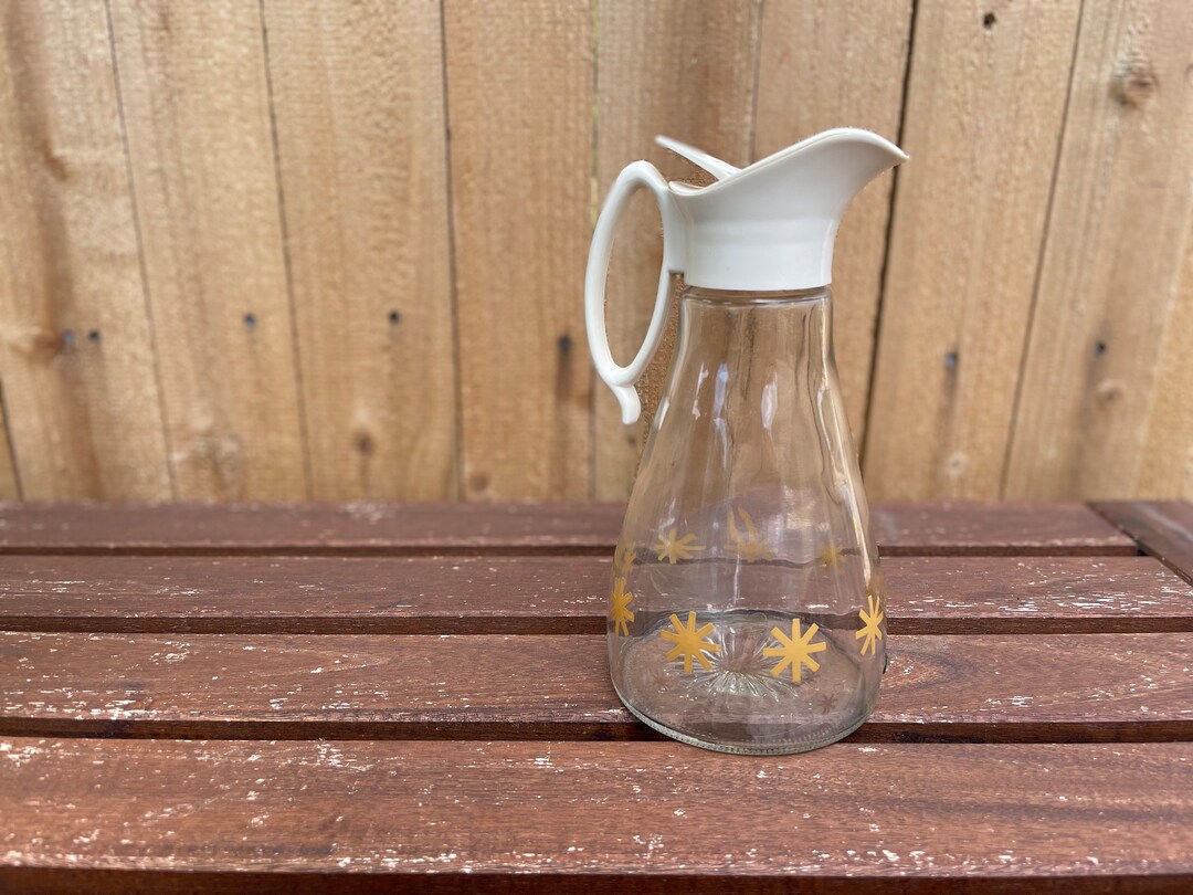 Log Cabin MCM Maple Syrup Dispenser Mustard Atomic Print Vintage 1970s ...