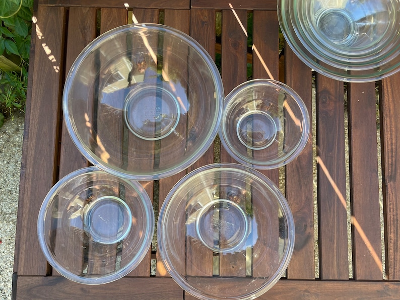 Pyrex Clear Glass Mixing Bowls Set of Four Vintage Glass Retro - Etsy
