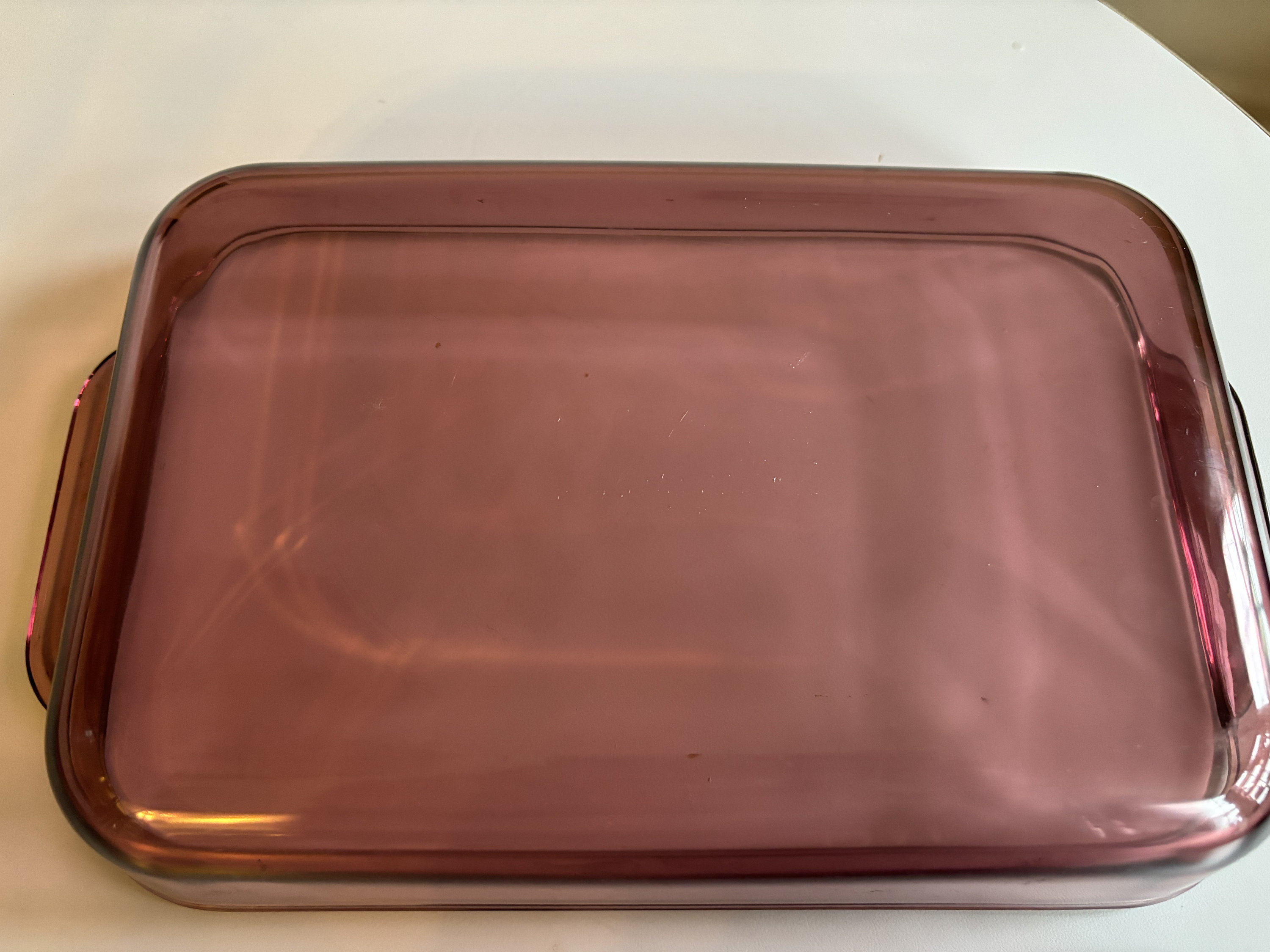 Vintage Pyrex Cranberry Glass Casserole Dish Retro 1980s Purple Round ...