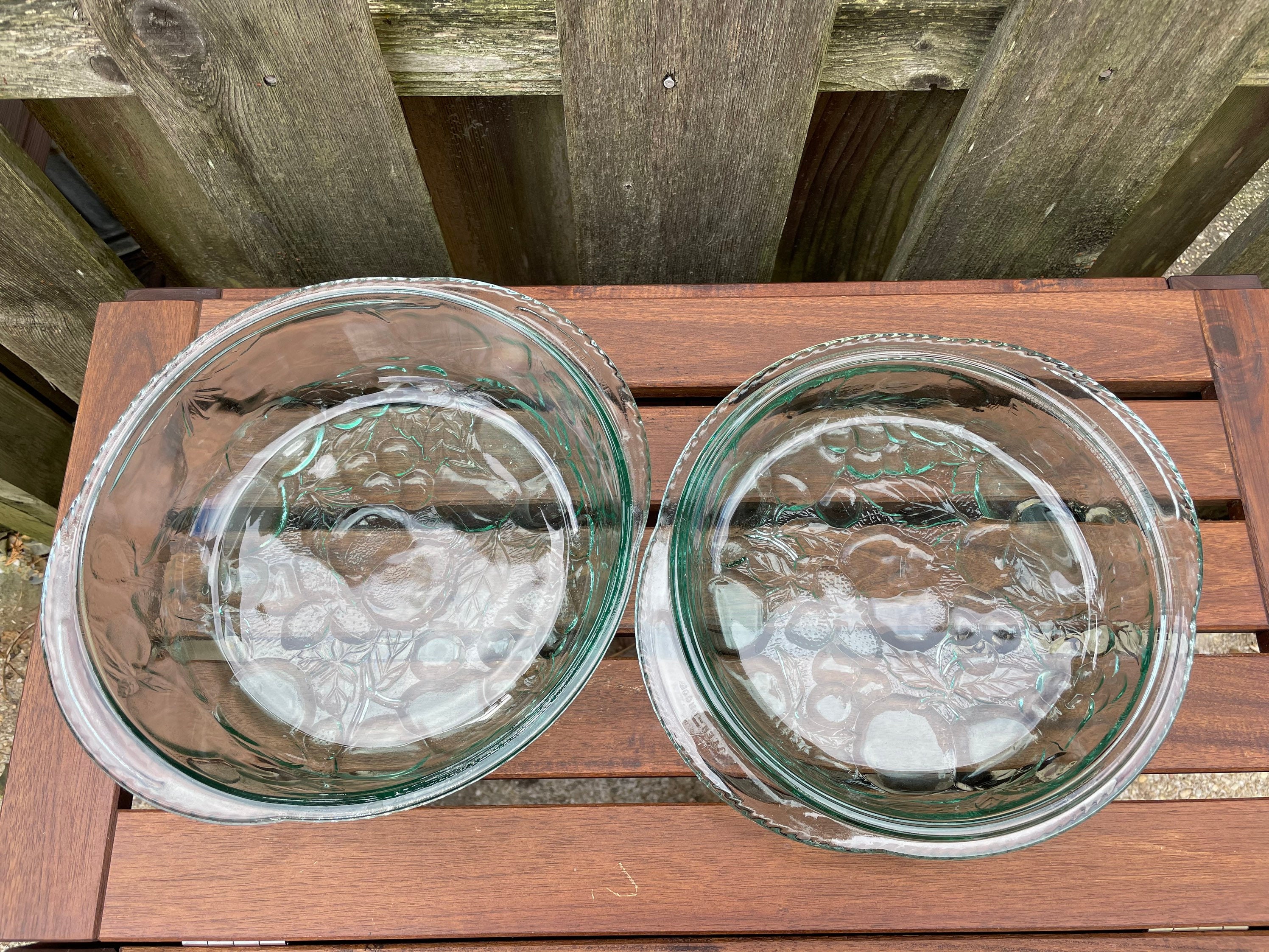 Libbey Spanish Gibraltar Green Glass Vintage 1980s 1990s Fruit Embossed ...