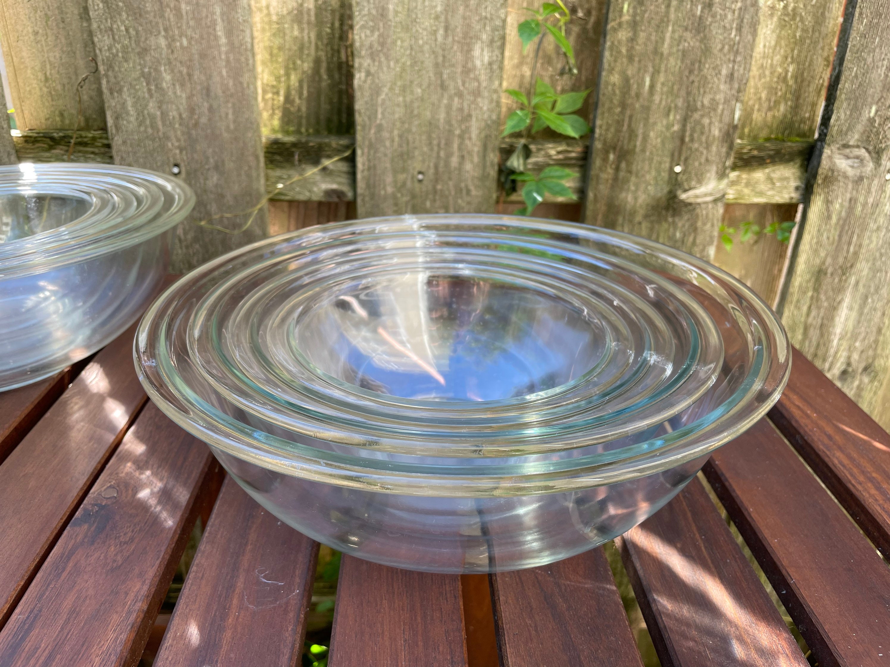 Pyrex Clear Glass Mixing Bowls Set of Four Vintage Glass Retro - Etsy