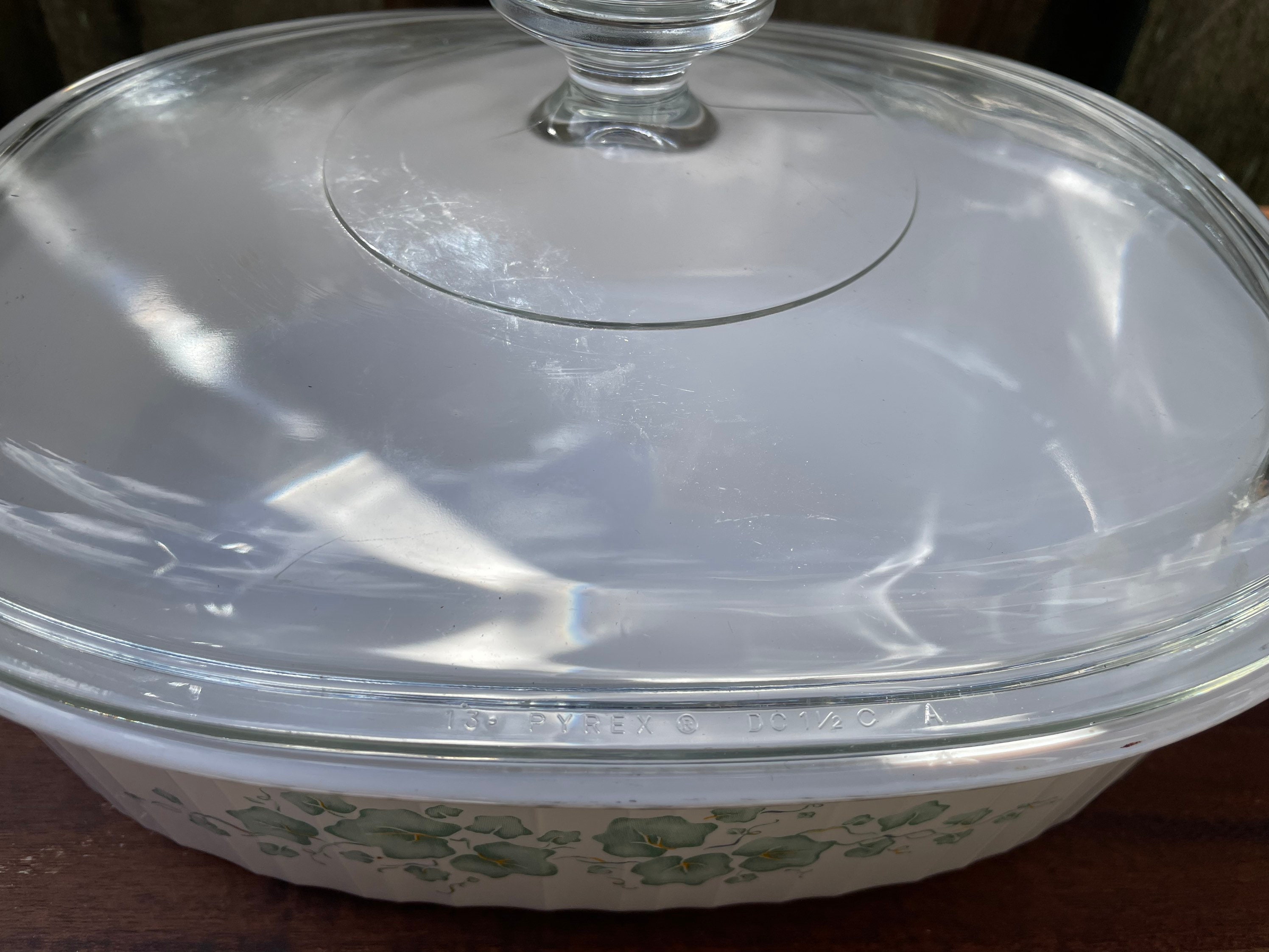 Corning Ware F-2-B Ivy Oval Casserole Dish With Pyrex Lid Vintage 1990s ...