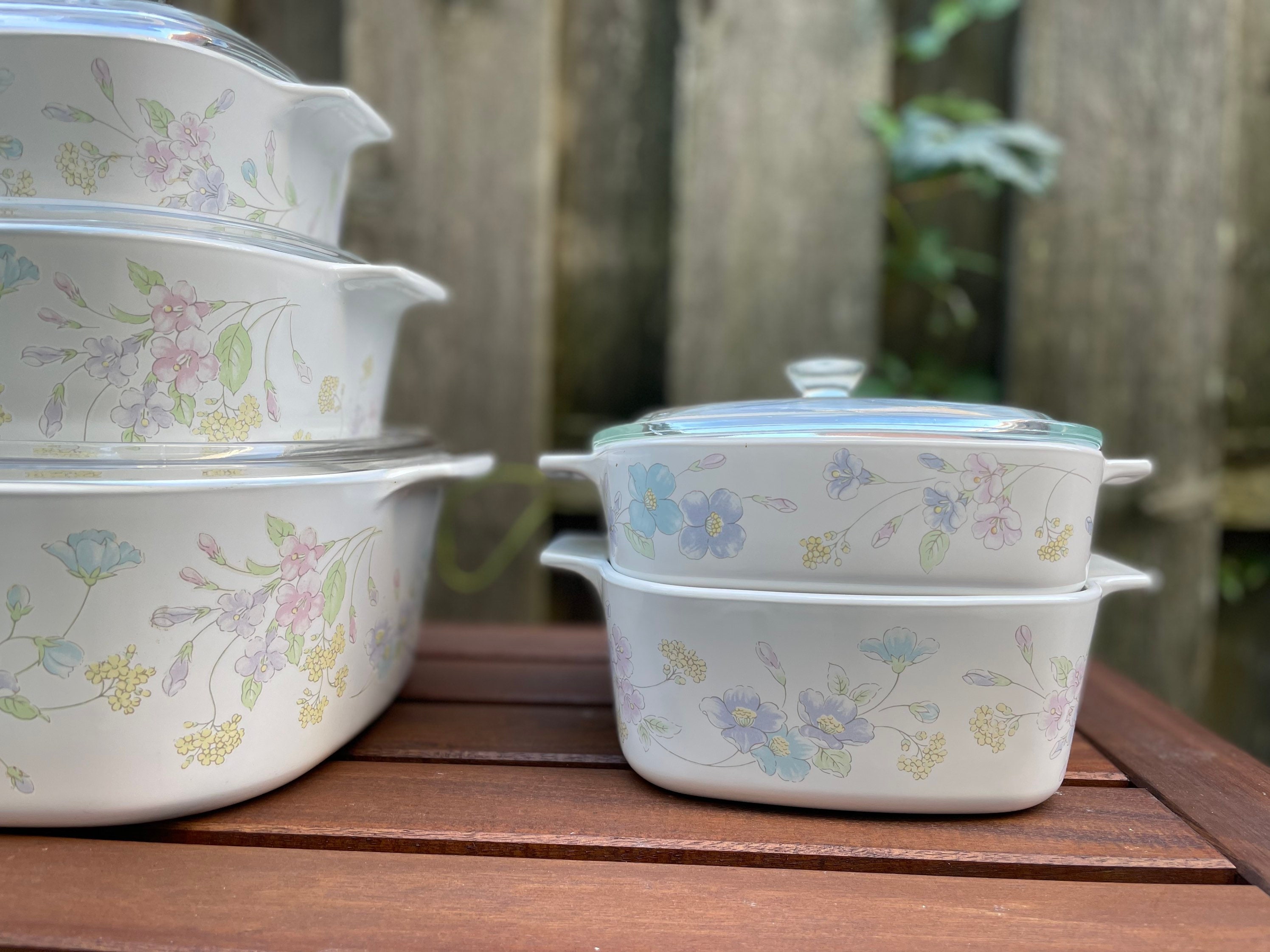 Corning Ware Pastel Flower Bouquet Vintage Casserole Dish - Etsy