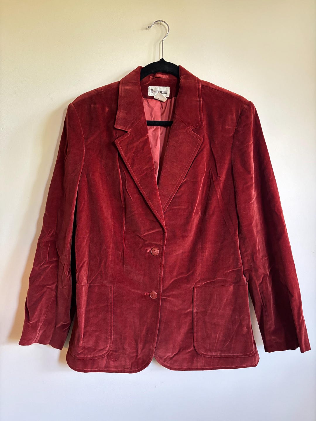 Vintage 1970s Blazer Rust Velour Personal - Etsy