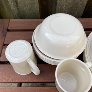 Corelle Rose Pattern Dinnerware 23 Piece Dish Set Vintage 1980s 1990s ...