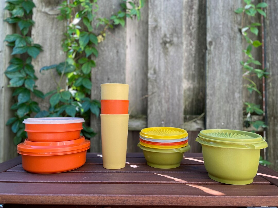 Tupperware Vintage 1970s Mustard Yellow, Avocado Green, Paprika Orange ...
