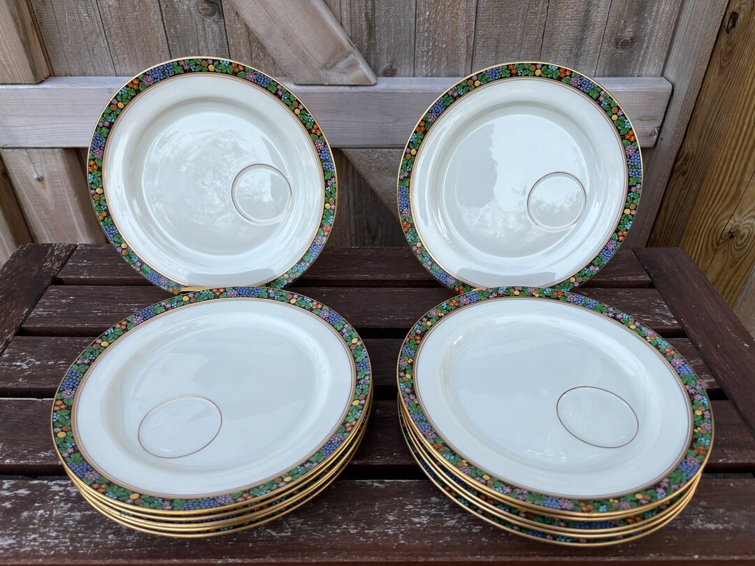 Antique Gilded Age Lenox R6 Plates Marshall Field Green Marking Gold ...