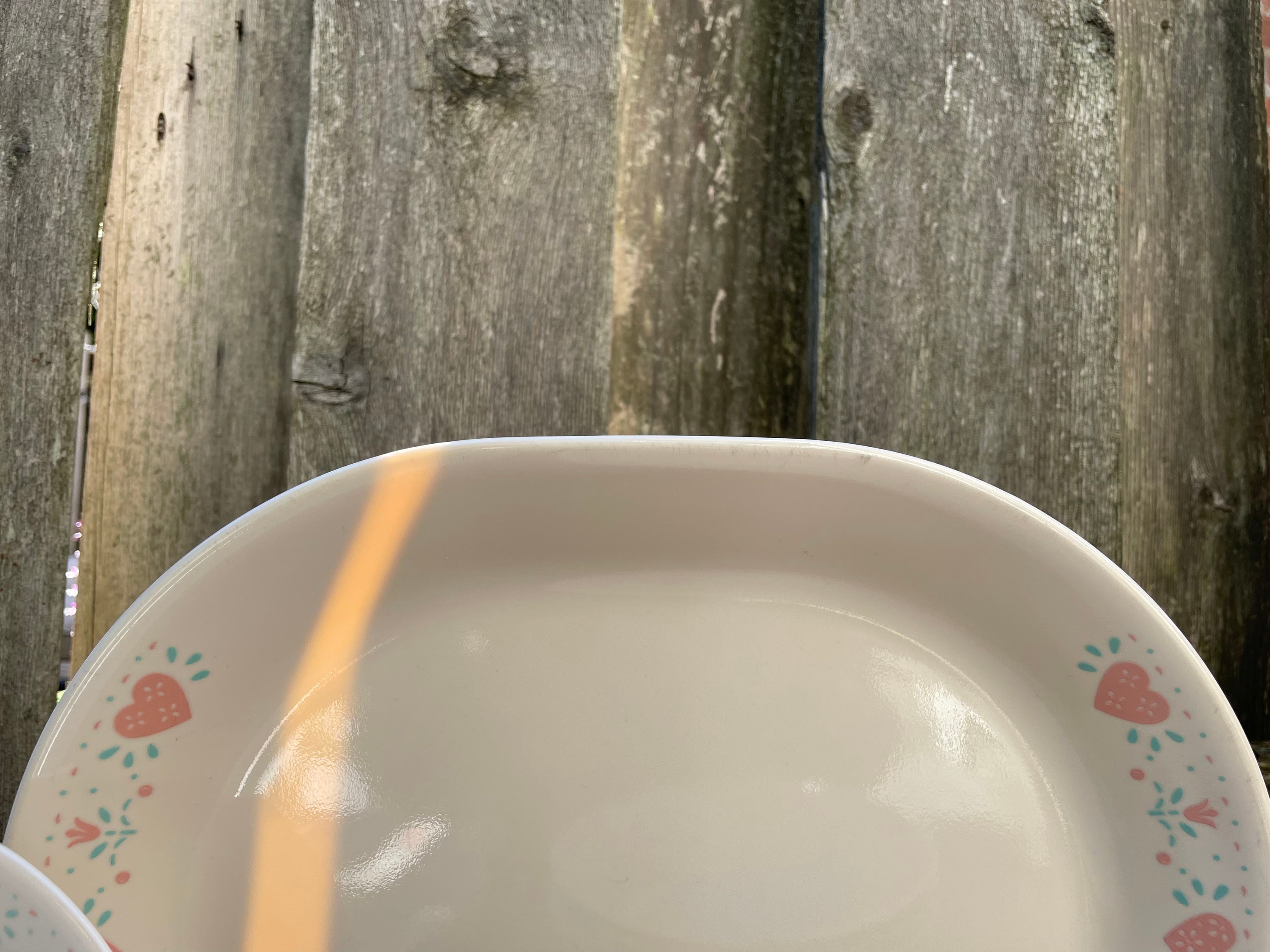 Corelle Forever Yours Pink and Green Heart Pattern Vintage 1980’s 1990 ...