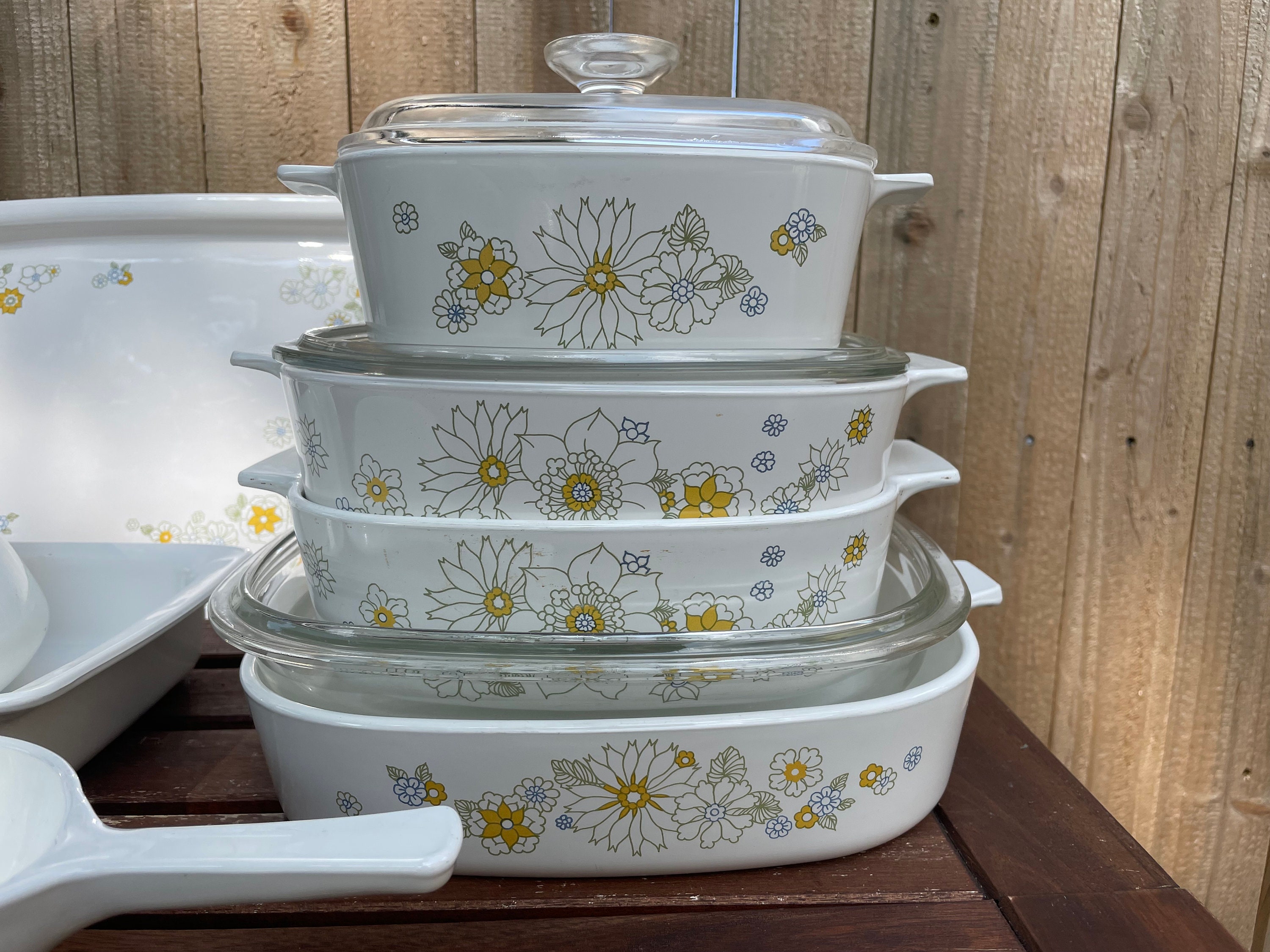 Corning Ware Floral Bouquet Vintage 1970s Mid Century Modern Casserole ...