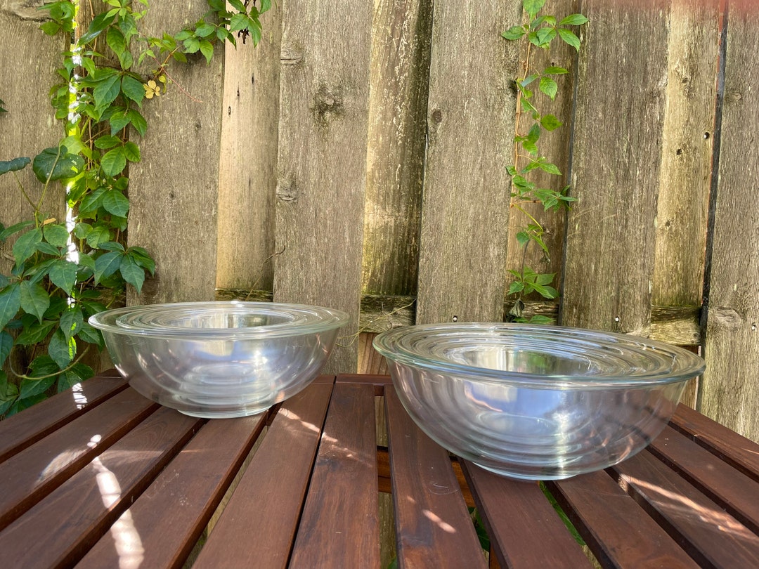 Pyrex Clear Glass Mixing Bowls Set of Four Vintage Glass Retro - Etsy