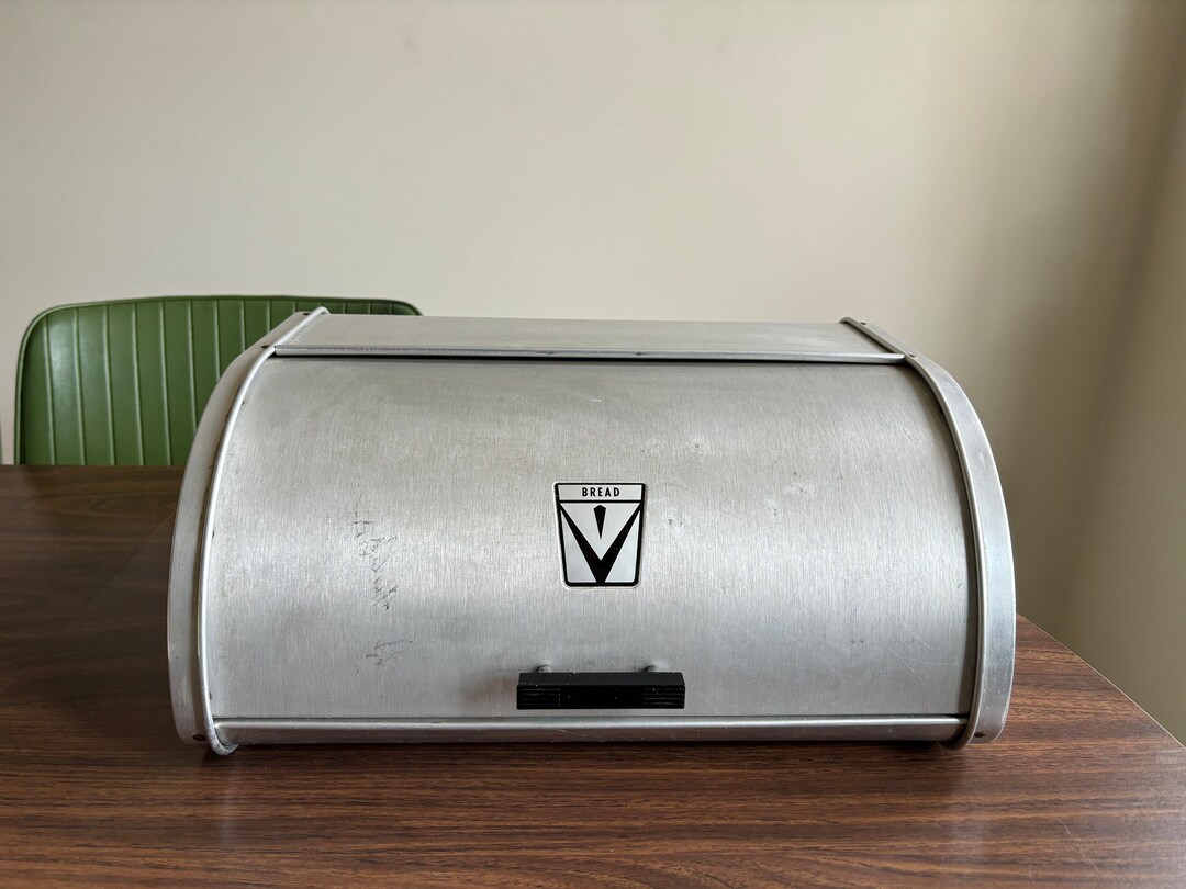 Retro 1950s Maid of Honor Aluminum Roll Top Bread Box Vintage Kitchen ...