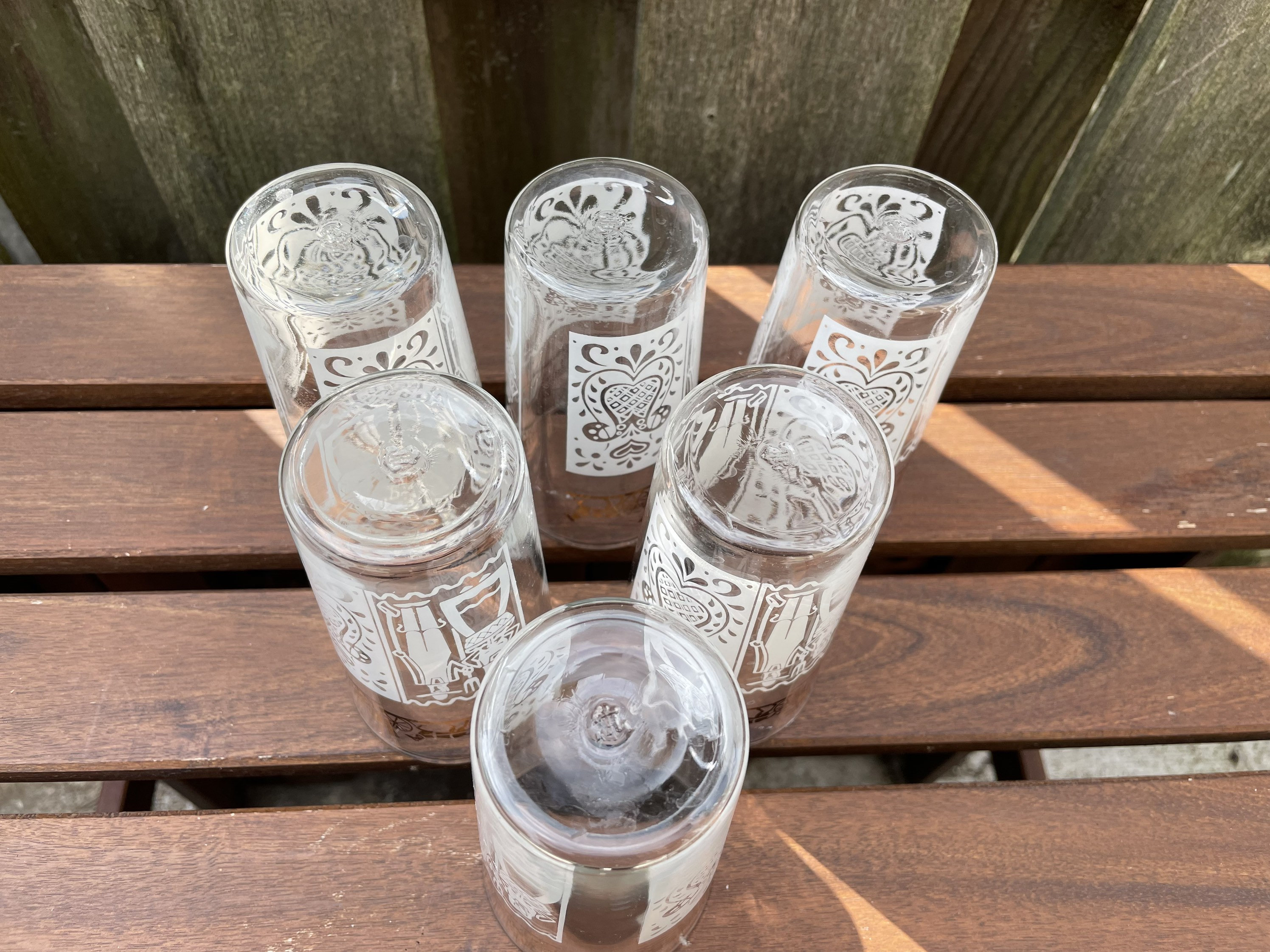 Anchor Hocking Amish Butter Print Drinking Glasses Vintage 1960s Mid ...