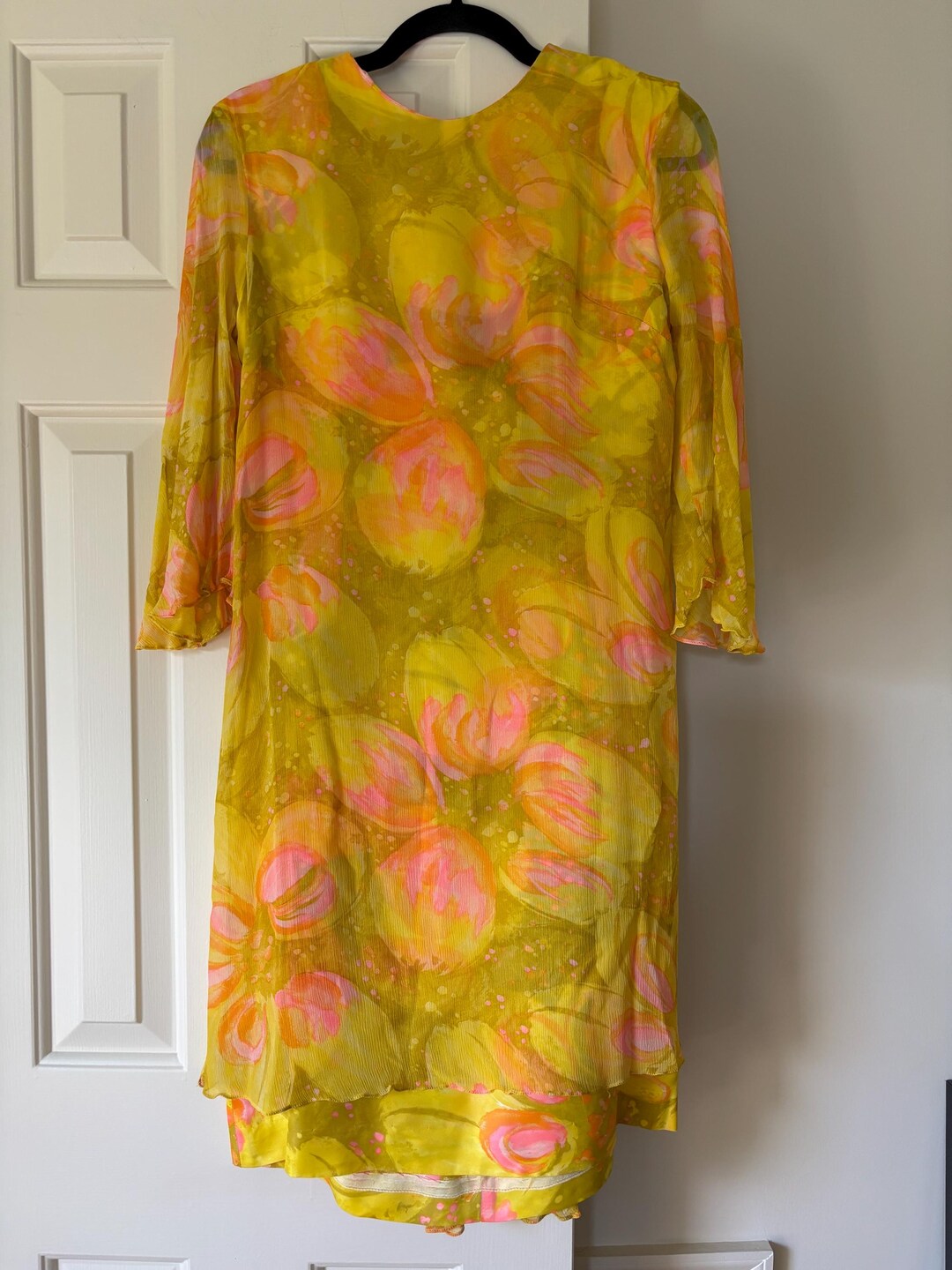 Vintage 1960s 1970s Dress Lorrie Deb of San Francisco Beautiful Flutter ...