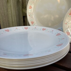 Corelle Forever Yours Pink and Green Heart Pattern Vintage 1980’s 1990 ...