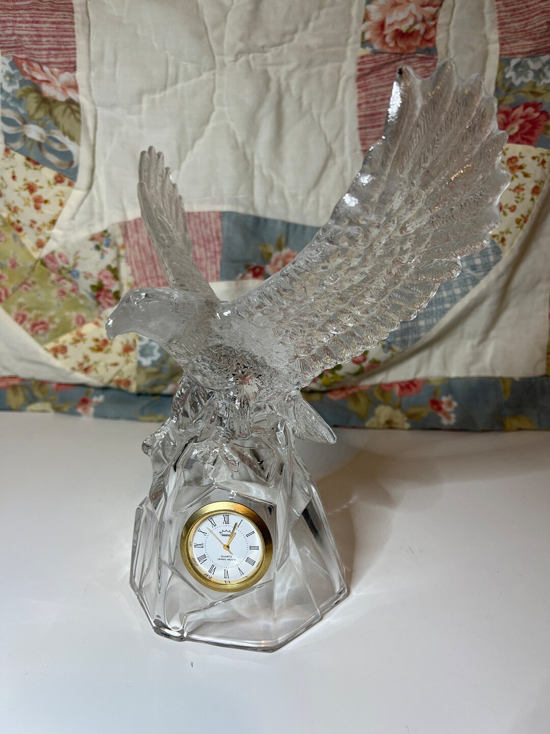 Royal Crystal Rock RCR BY Oneida Eagle Mantle Piece With Inset Clock - Etsy