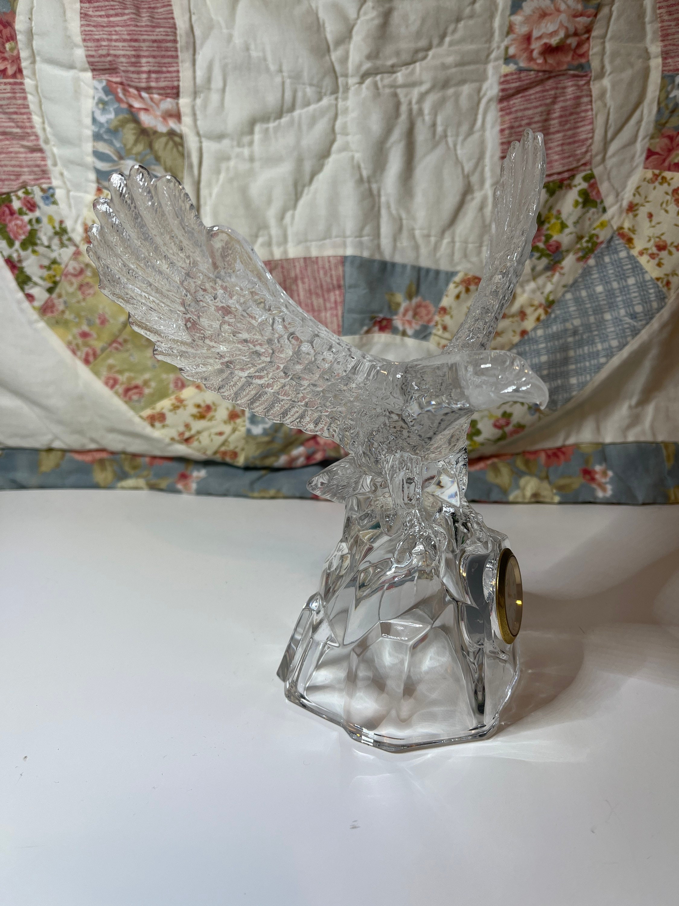Royal Crystal Rock RCR BY Oneida Eagle Mantle Piece With Inset Clock - Etsy