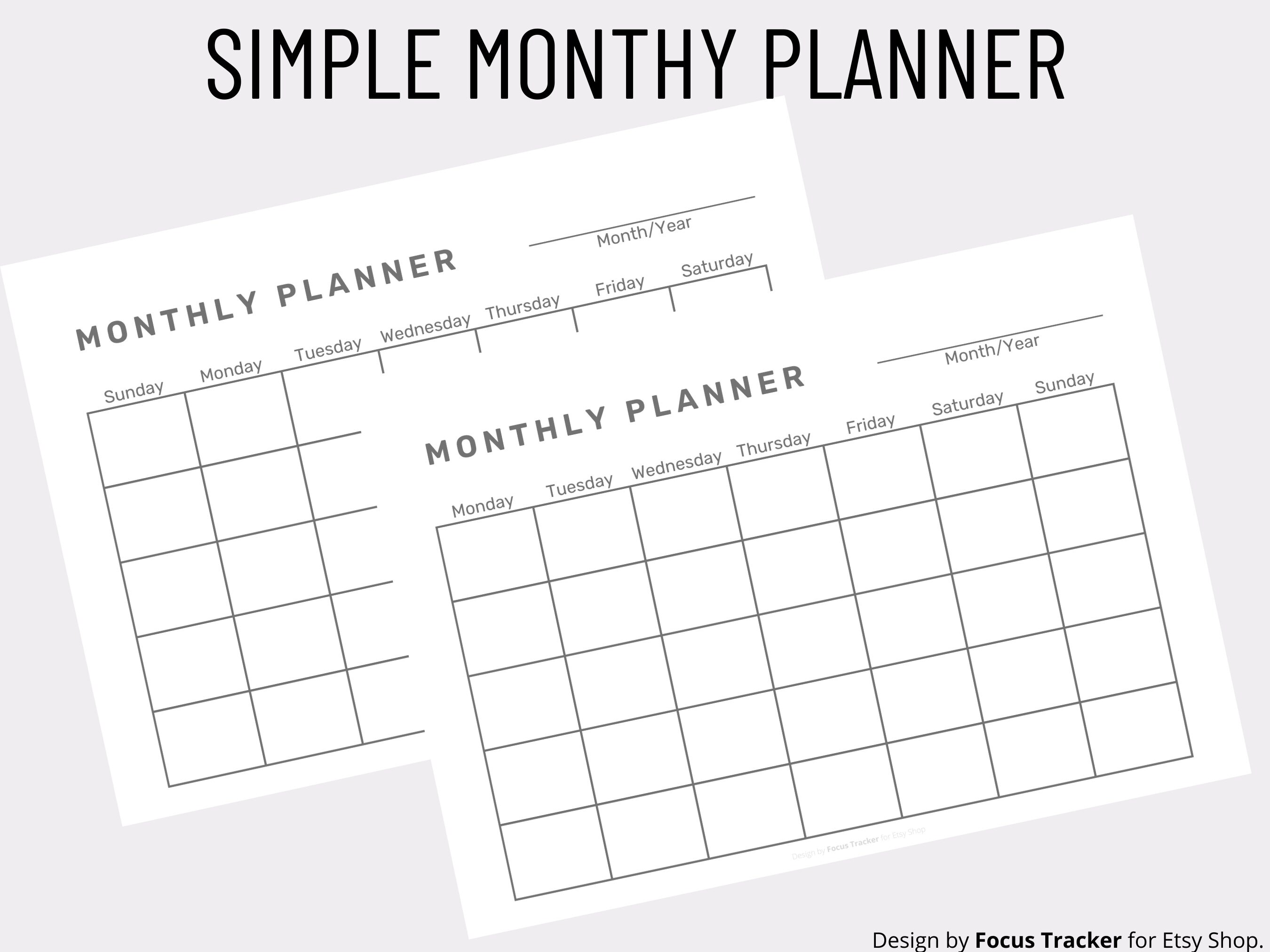 Minimalist Monthly Planner Printable Monthly to Do List - Etsy