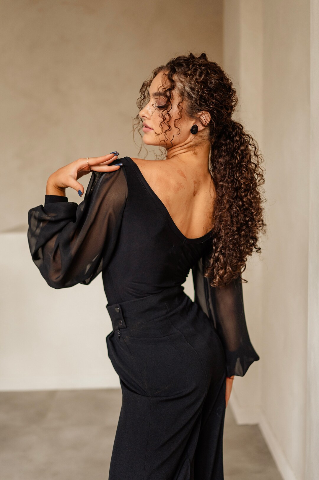 Сlassic Bodysuit With Open Back - Etsy