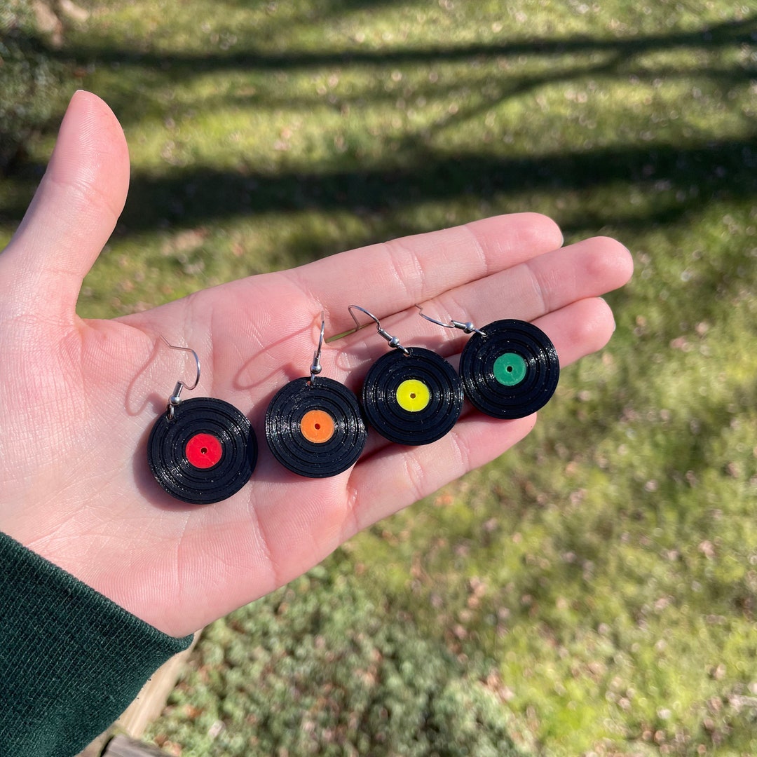Small Groovy Record Earrings, Vinyl Earrings, LP Earrings, Groovy ...