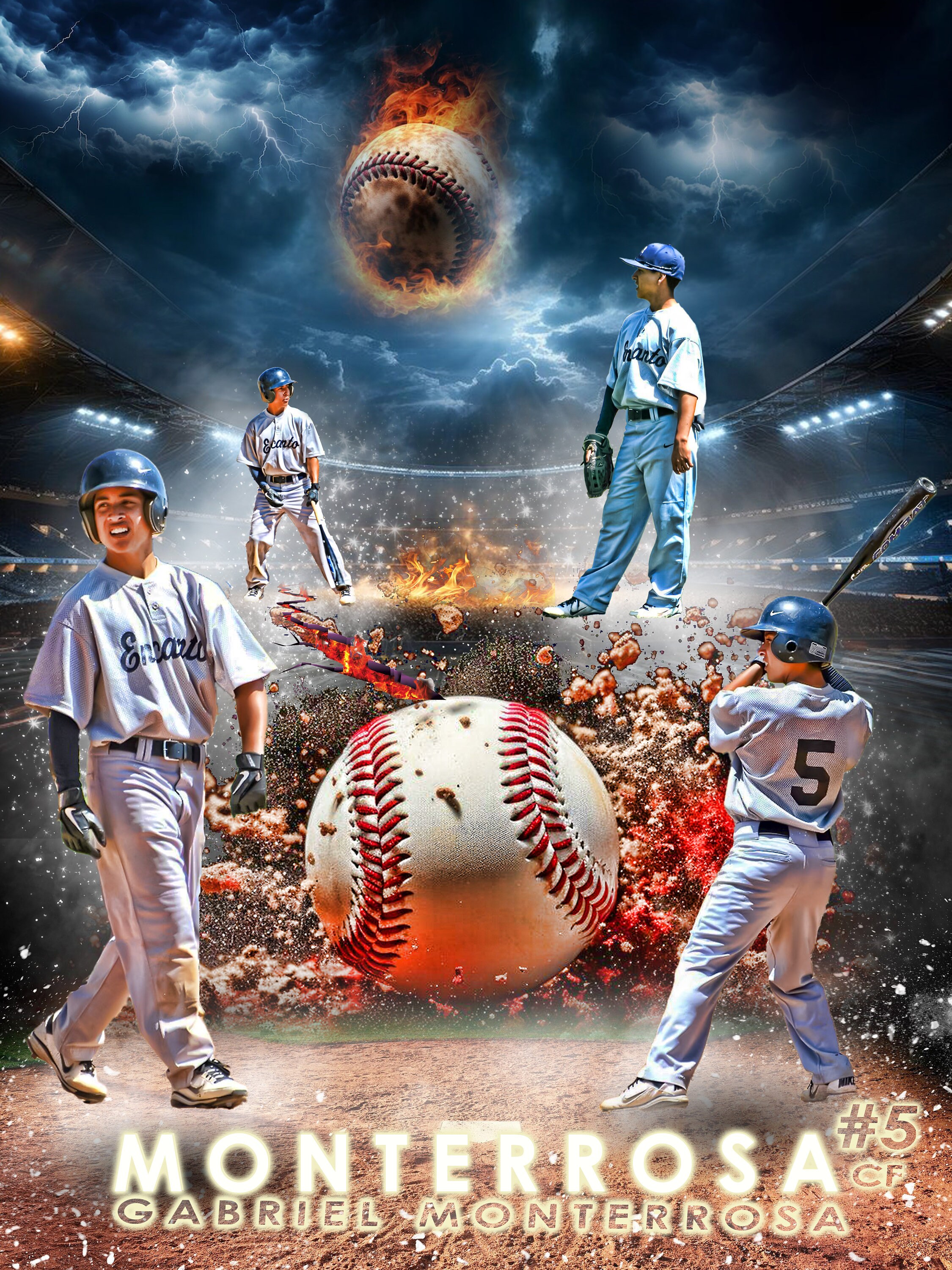 Photoshop Baseball Poster Template, Digital Sports Background Backdrop ...