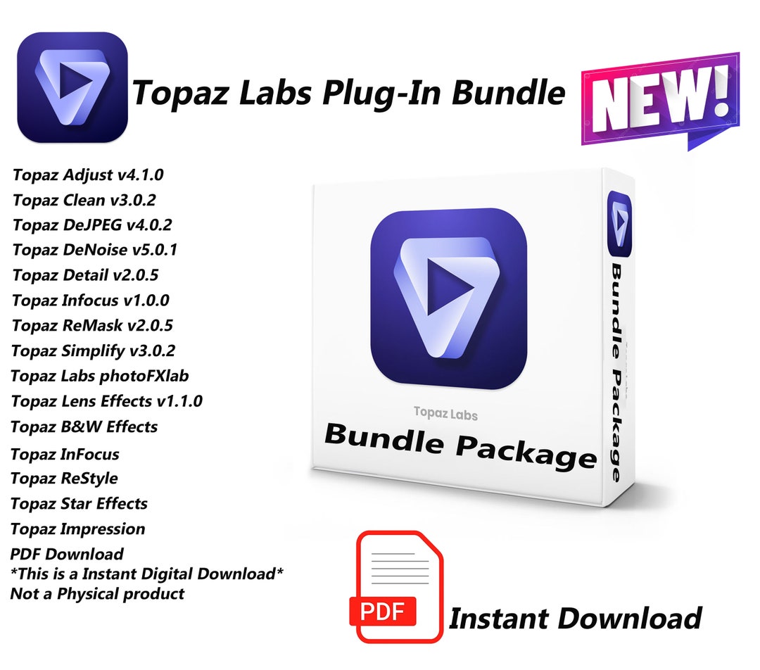 Topaz Bundle Package Plug Ins Digital Download - Etsy