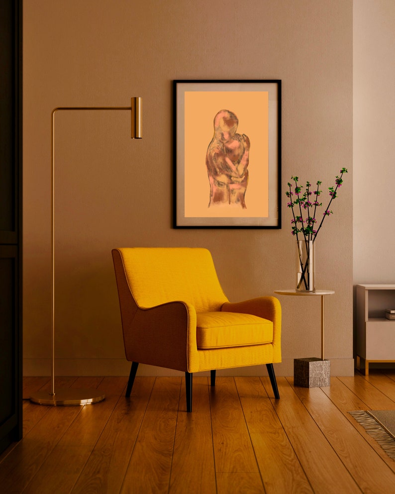 Abstract Painting Man and Woman as One Relationship Family - Etsy